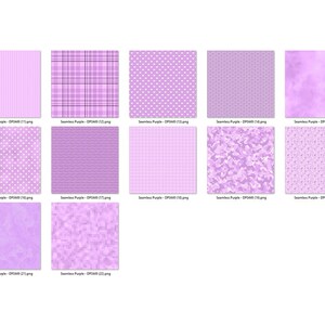 Purple Seamless Patterns, Pastel Violet Tileable Digital Paper ...