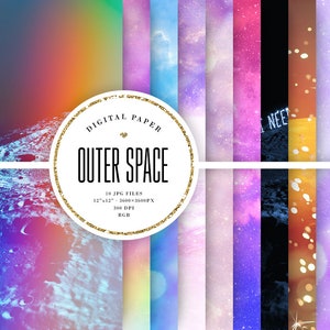 Space Backgrounds, Galaxy Digital Paper, Nebula Textures, Planet ...