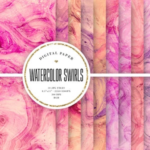 Watercolor Swirls Digital Paper, Beige Abstract Backgrounds, Warm ...