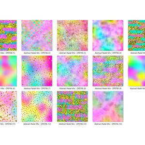 Abstract Digital Paper 12x12, Bright Backgrounds, Vibrant Rainbow ...