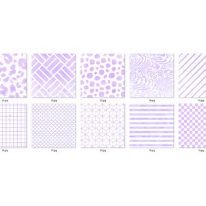 Purple & White Backgrounds, Watercolor Geometric Digital Paper, Pastel ...