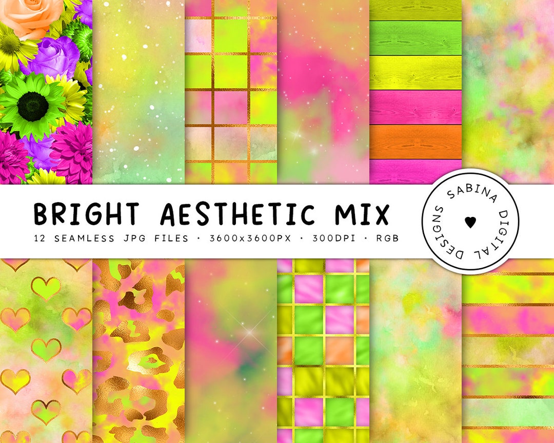 Bright Seamless Digital Paper, Colorful Backgrounds, Vibrant Color ...
