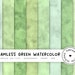 Green Watercolor Seamless Digital Paper, Green Textures 12x12 ...