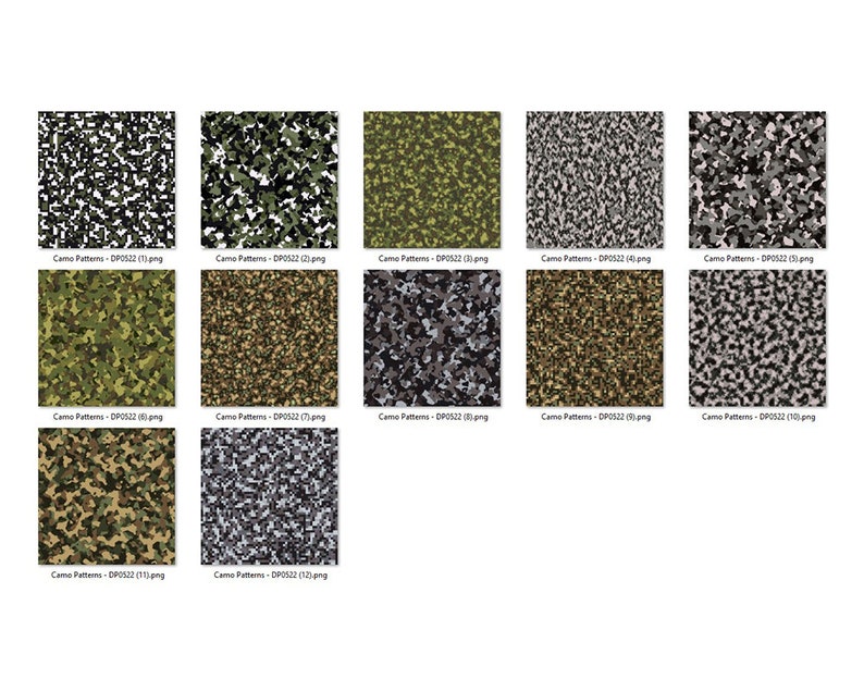 Seamless Camo Digital Paper, Pixelated Camouflage Patterns, Military ...