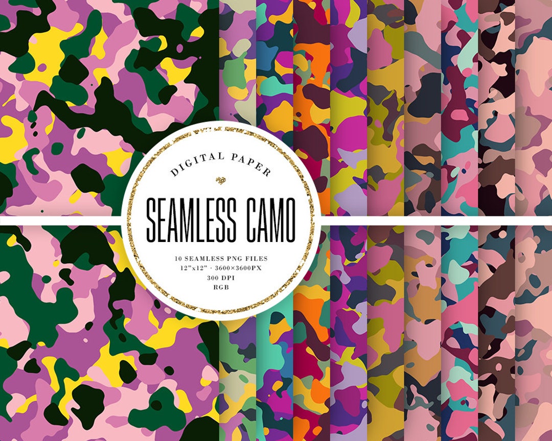 Camouflage Seamless Digital Paper, Camo Tileable Patterns, Army Print ...