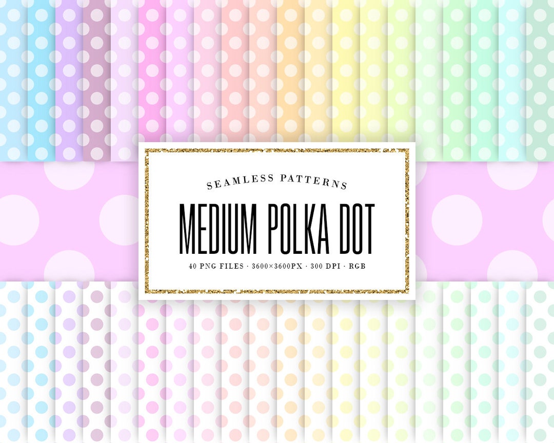 Pastel Polka Dot Digital Paper, White Background Polka Dots, Soft ...