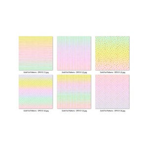 Gold Foil Effect Patterns Digital Paper, Pastel Gradient Scrapbook ...