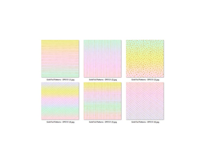 Gold Foil Effect Patterns Digital Paper, Pastel Gradient Scrapbook ...