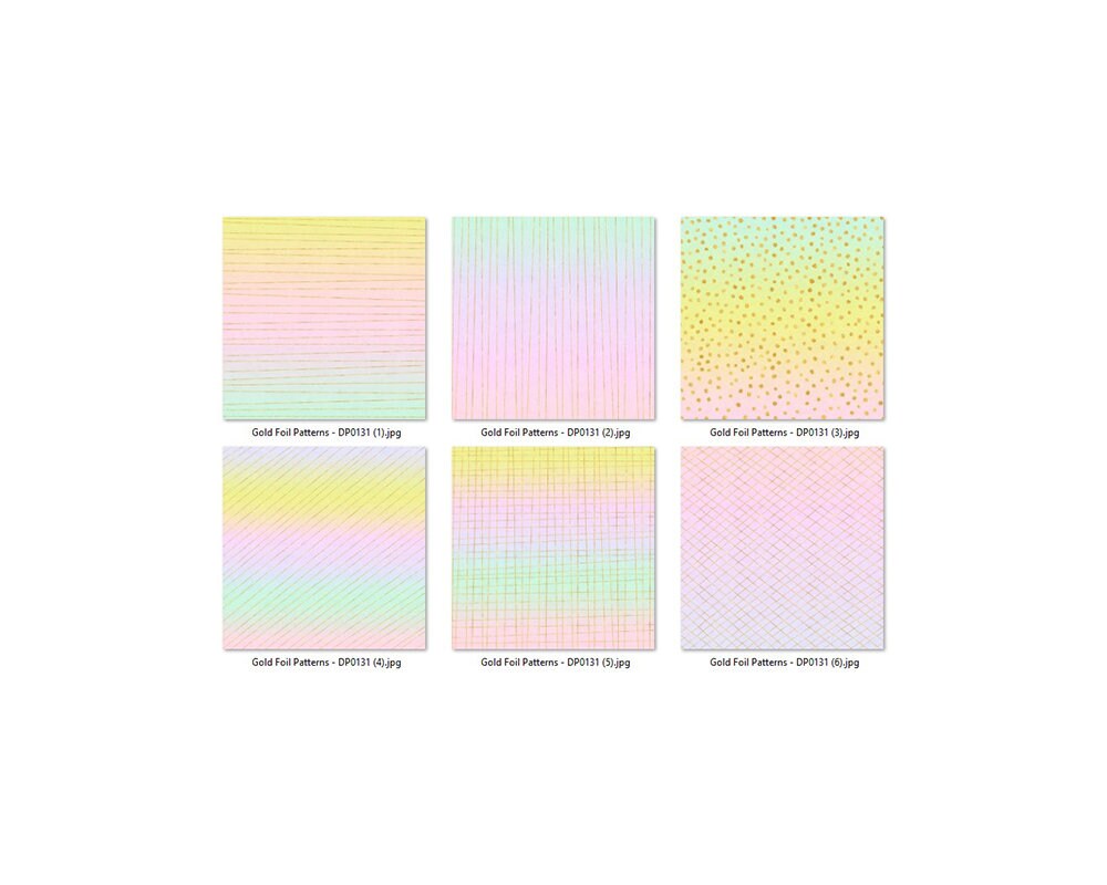 Gold Foil Effect Patterns Digital Paper, Pastel Gradient Scrapbook ...