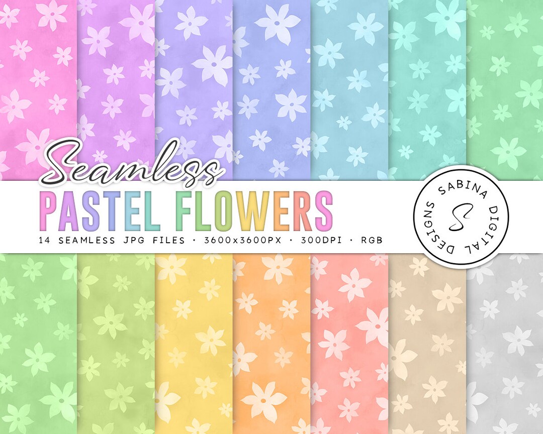 Floral Confetti, Pastel Flowers Digital Paper 12x12, Basic Patterns ...