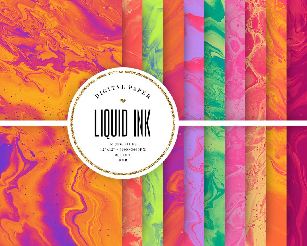 Bright Liquid Ink Textures, Neon Backgrounds, Abstract Painting, Wet ...