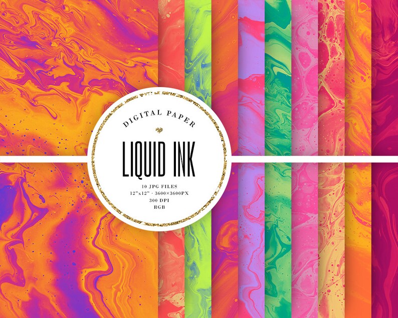 Bright Liquid Ink Textures, Neon Backgrounds, Abstract Painting, Wet ...