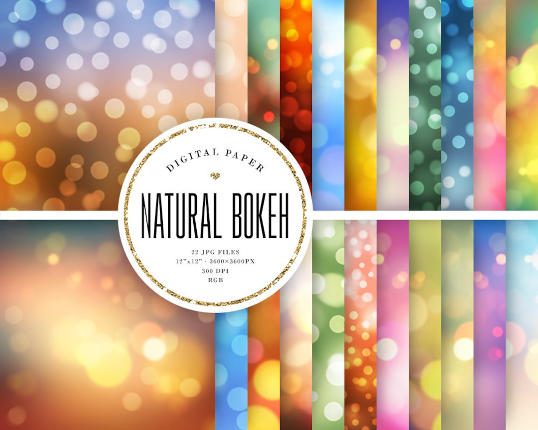 Bokeh Digital Paper, Abstract Nature Backgrounds, Bokeh Circles ...