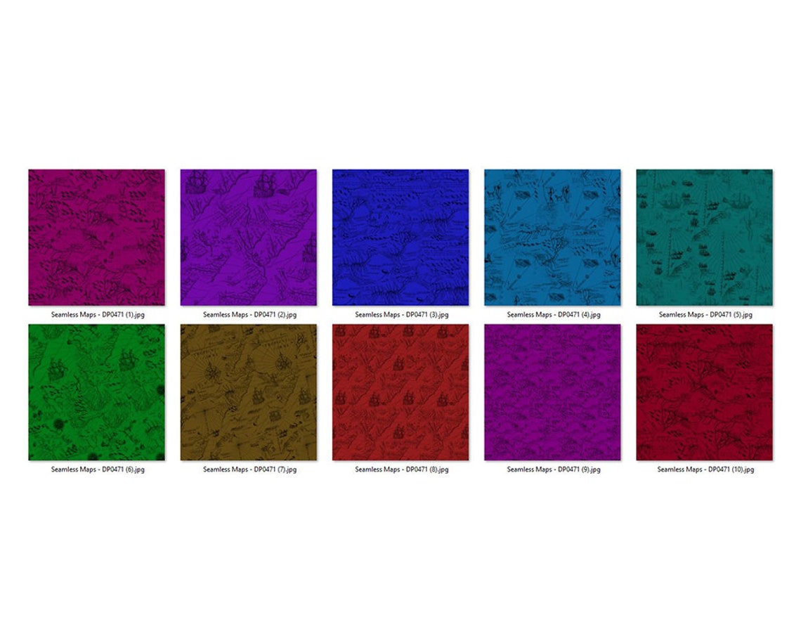 Dark Vintage Maps Seamless Digital Paper Dark Nautical | Etsy