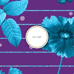 Blue & Purple Seamless Digital Paper Floral Tileable | Etsy