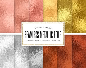 Metallic Foil Seamless Digital Paper Metal Foils Textures | Etsy