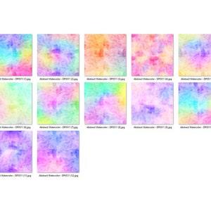 Rainbow Watercolor Digital Paper 12x12, Bright Ombre Backgrounds ...