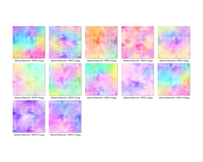 Rainbow Watercolor Digital Paper 12x12 Bright Ombre - Etsy