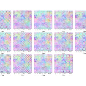Rainbow Watercolor Seamless Digital Paper, Grungy Geometric Patterns ...