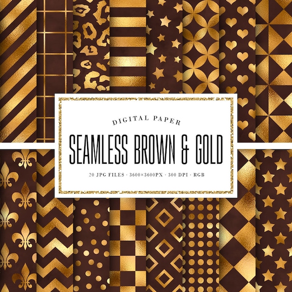 Gold Foil Digital Paper - Etsy