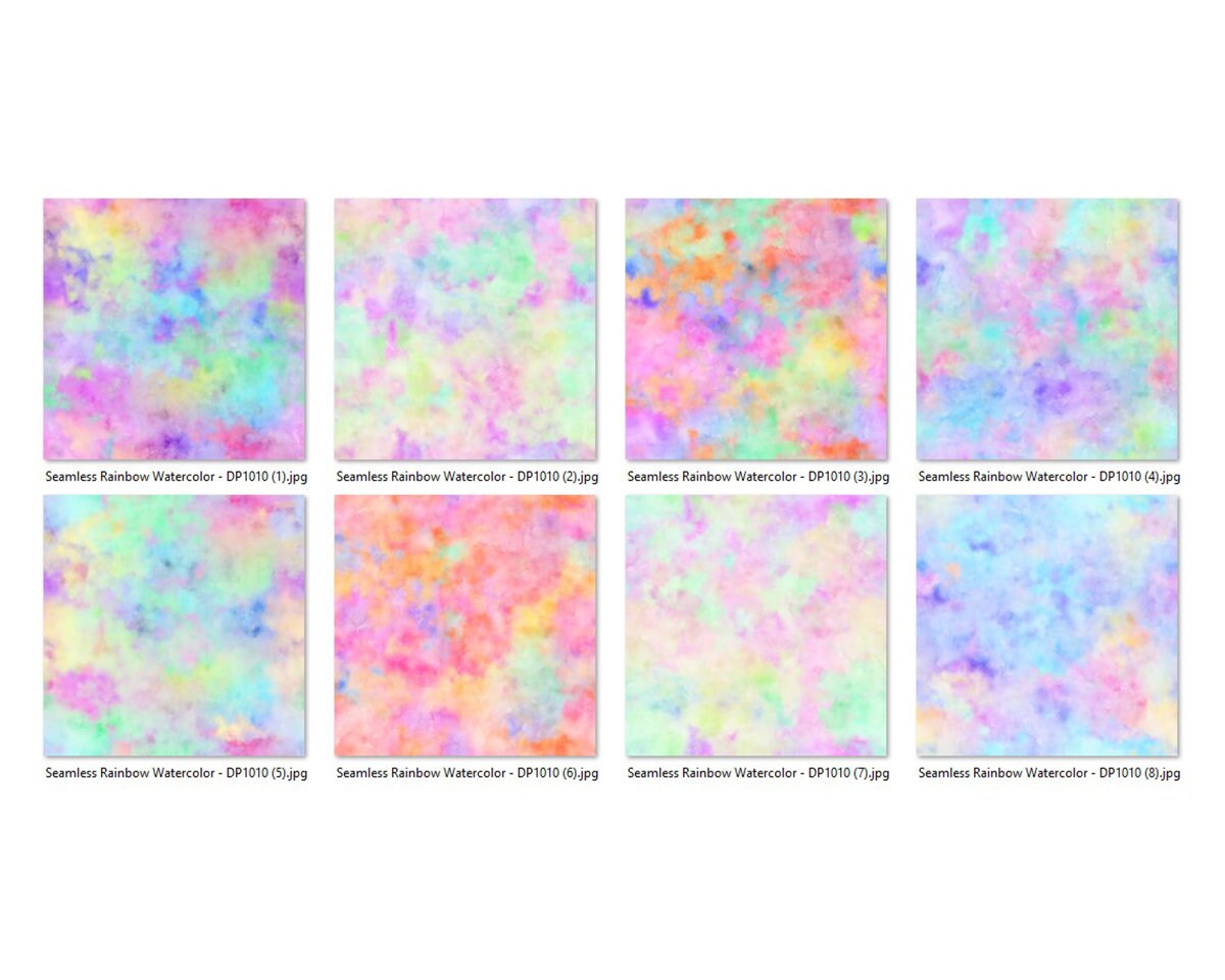 Rainbow Watercolor Digital Paper Seamless Backgrounds - Etsy