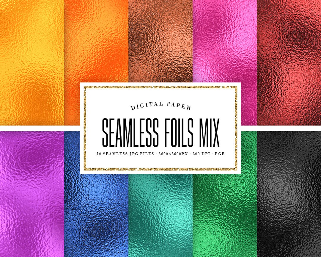 Metallic Foil Seamless Digital Paper, Metal Foils Textures, Colorful ...