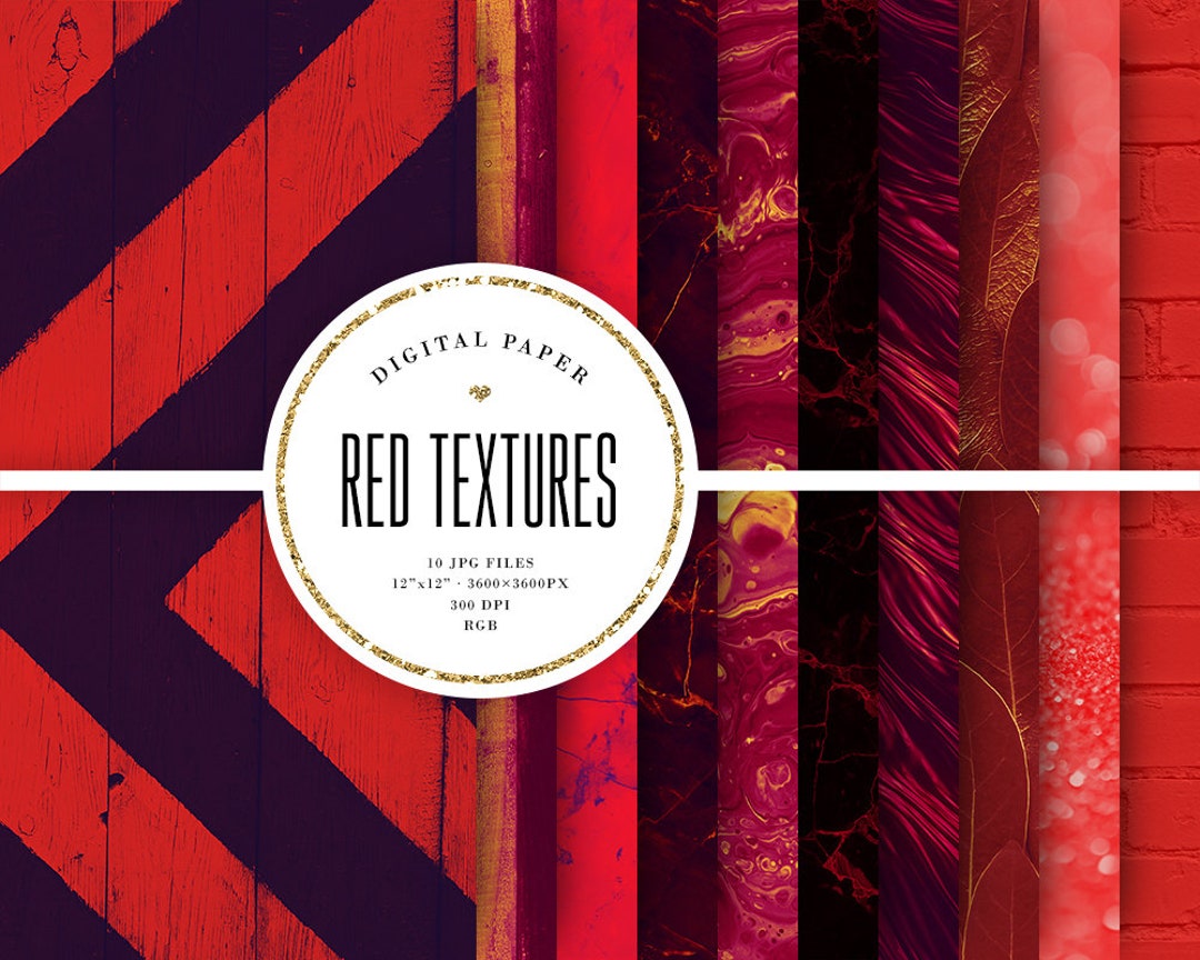 Red Digital Textures, Commercial Use Digital Paper, Red Backgrounds ...