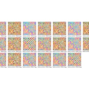 Rainbow & Gold Digital Paper, Seamless Colorful Geometric Patterns ...