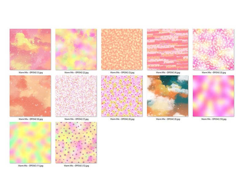 Warm Colors Digital Paper, Orange Backgrounds, Abstract Textures ...