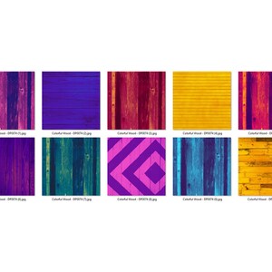 Wood Digital Paper, Colored Wood Textures, Colorful Wooden Backgrounds ...