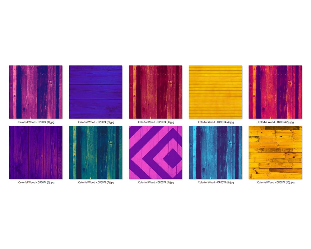 Wood Digital Paper, Colored Wood Textures, Colorful Wooden Backgrounds ...
