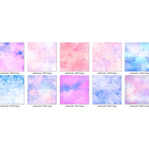 Sparkling Sky Digital Paper, Magical Sky Backgrounds, Clouds & Sparks ...