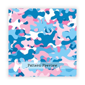 Pink & Blue Camo Seamless Pattern, Girly Camouflage Digital Paper ...
