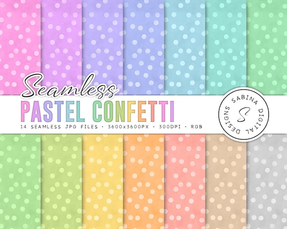 Pastel Confetti Pastel Dots Digital Paper 12x12 Basic - Etsy