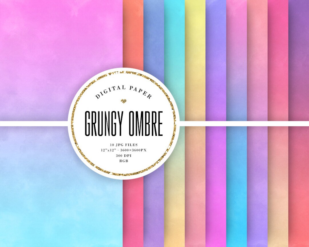 Grungy Ombre Digital Paper 12x12, Simple Gradient Backgrounds ...