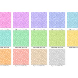 Dog Paw Prints, Pastel Paws Digital Paper 12x12, Basic Patterns With ...