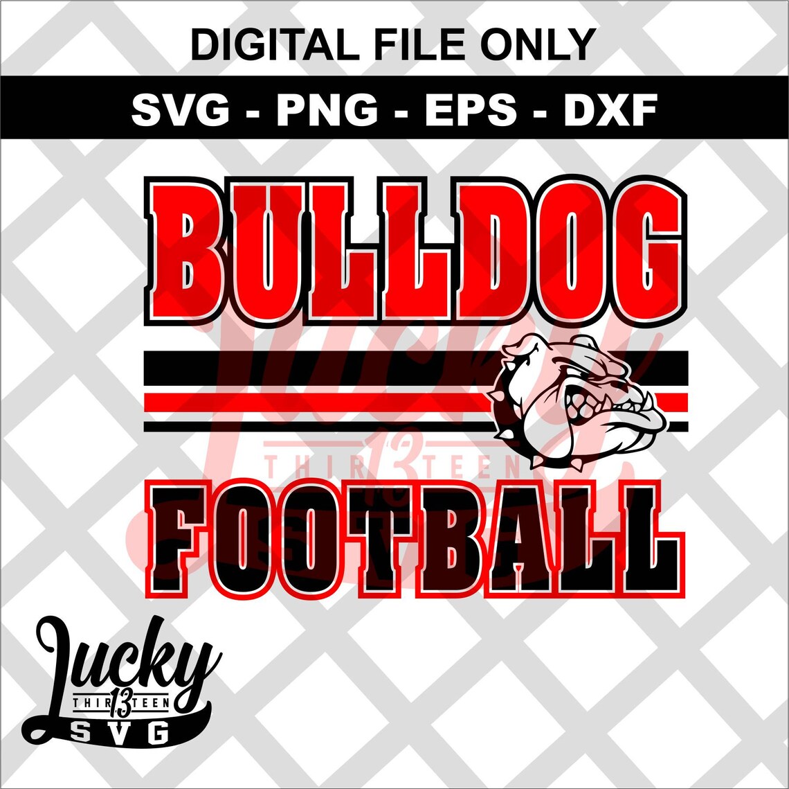Bulldog Football SVG Digital Files - Etsy