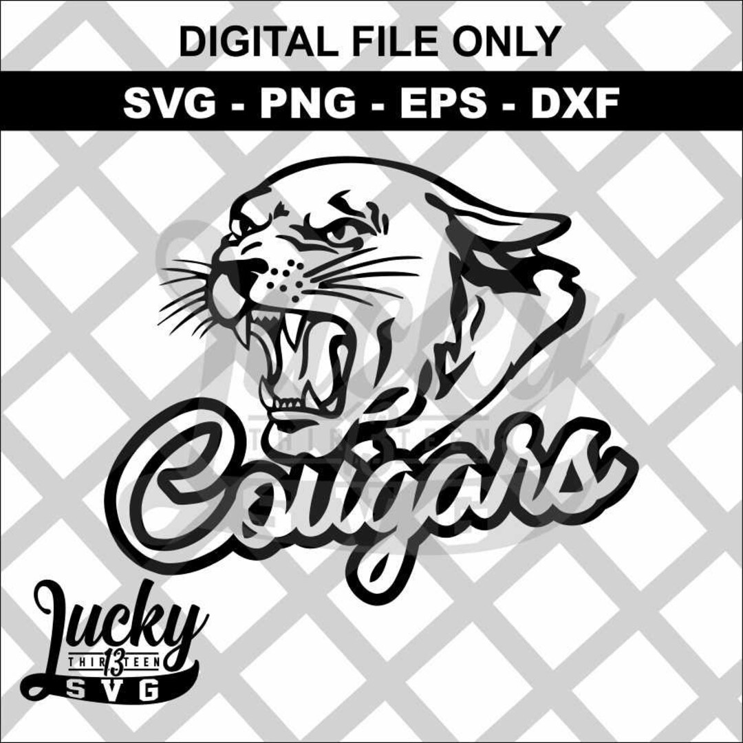 Cougars Script SVG Digital Files - Etsy