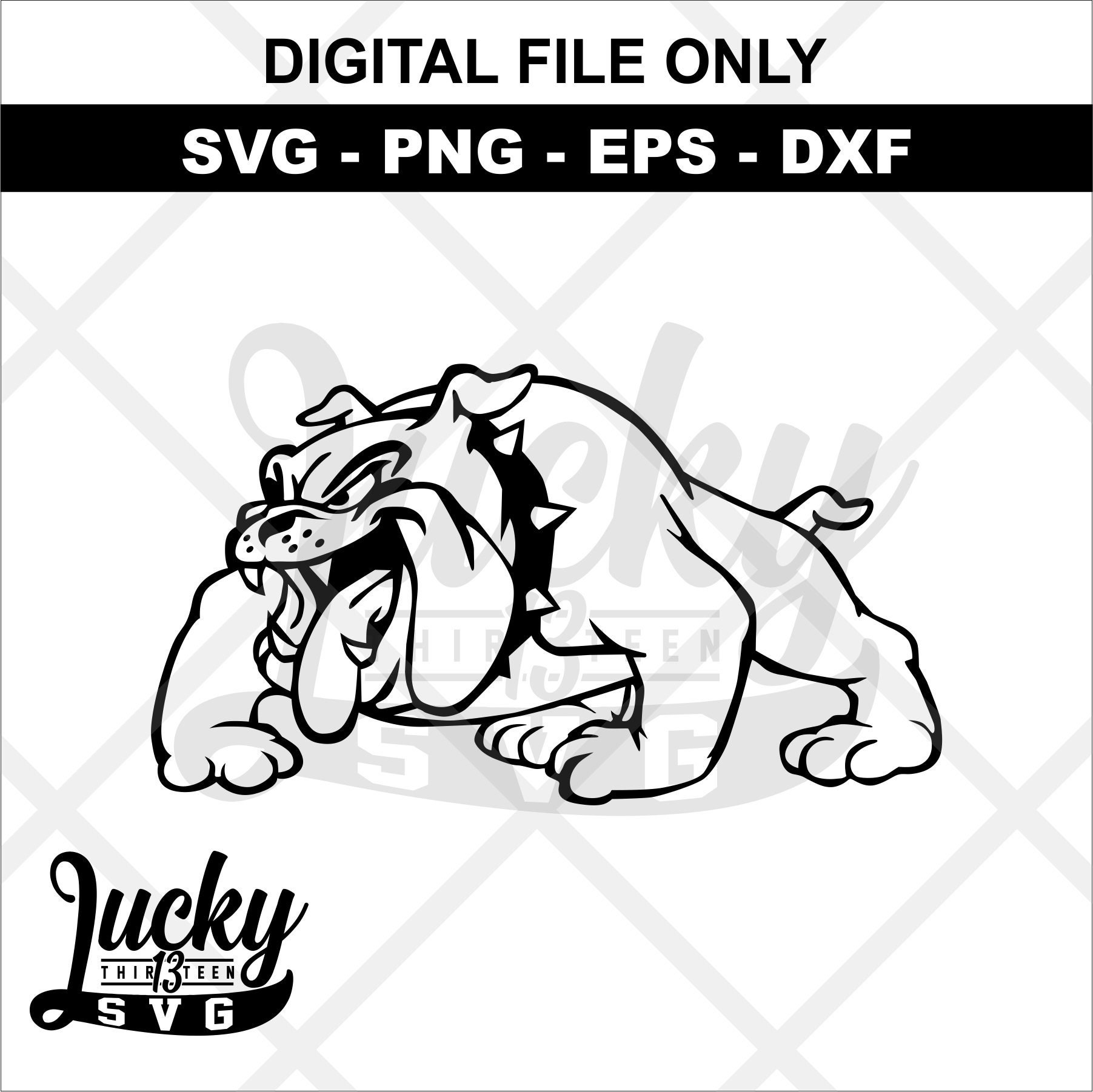 Full Body Bulldog SVG Digital Files - Etsy