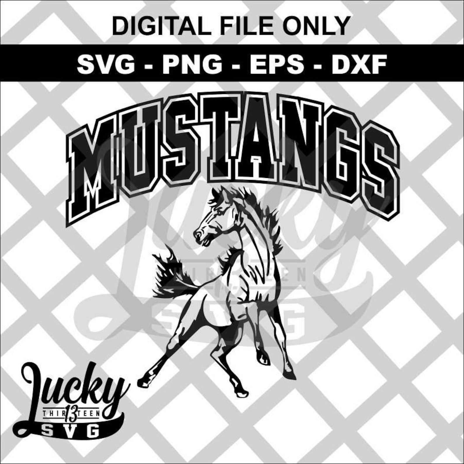 Mustang With Text SVG Digital Files - Etsy