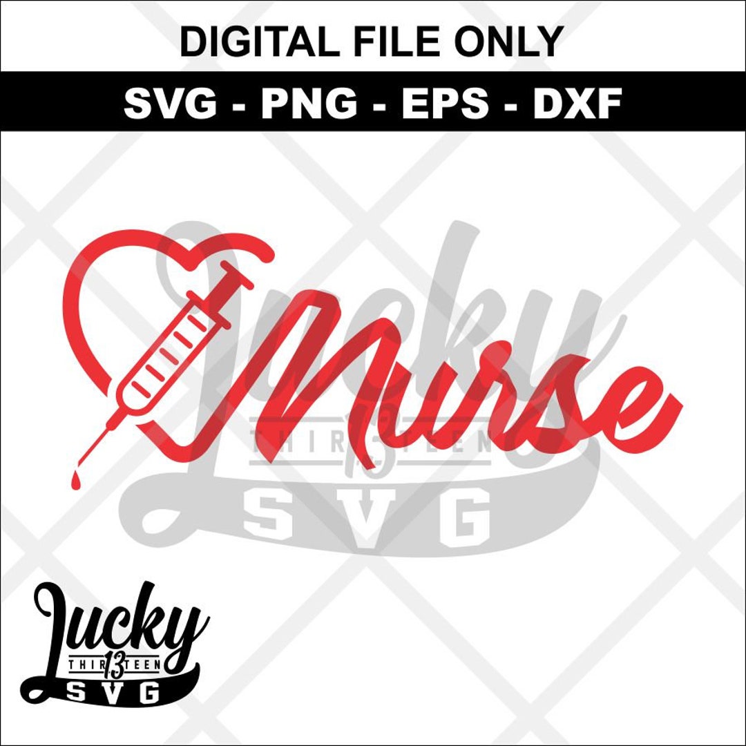 Nurse Script With Heart SVG Digital Files - Etsy