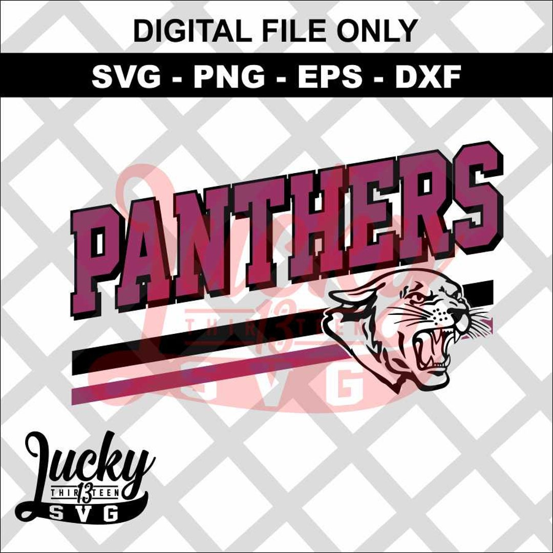 Panthers Slanted 2 Color SVG Digital Files - Etsy