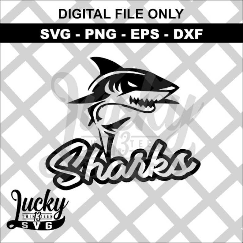 Sharks Script SVG Digital Files - Etsy