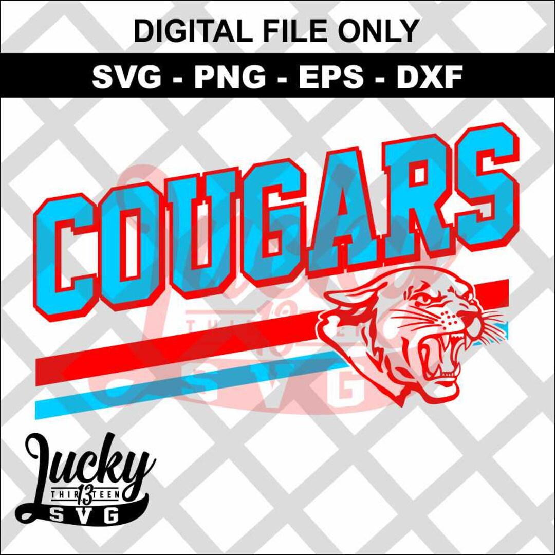 Cougar Slanted 2 Color SVG Digital Files - Etsy