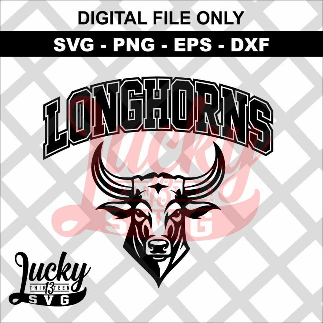 Longhorns Mascot With Text SVG Digital Files - Etsy