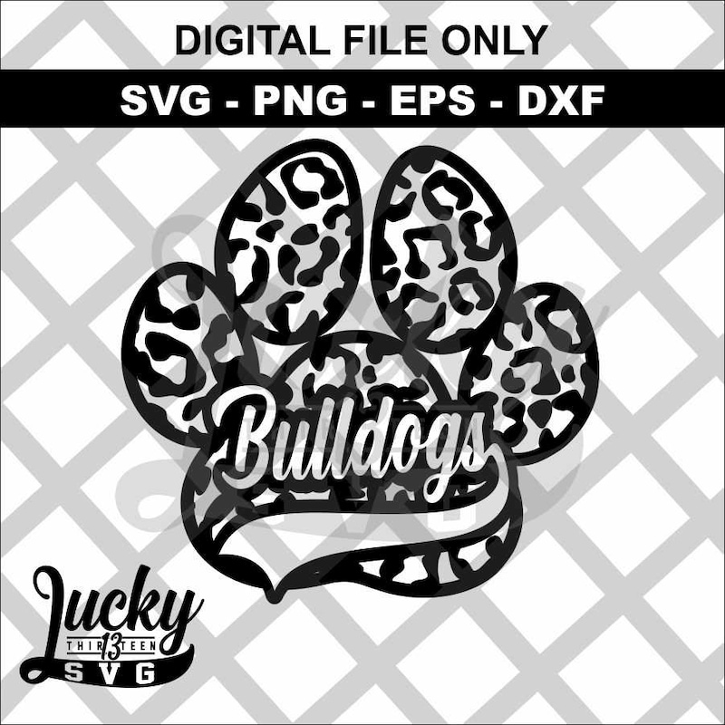 Bulldog Paw Print - Etsy