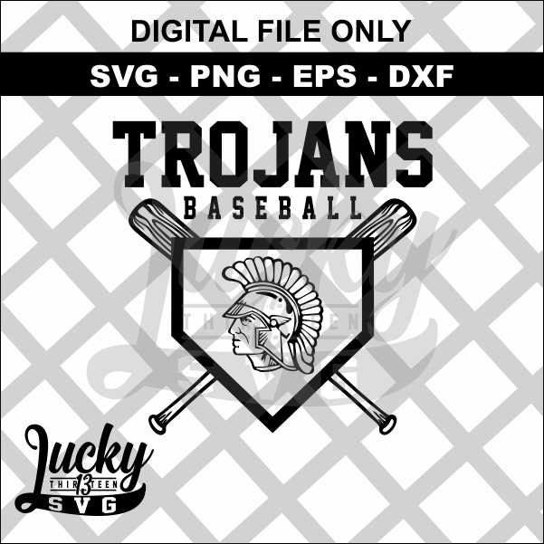 Trojan Baseball SVG Digital Files - Etsy