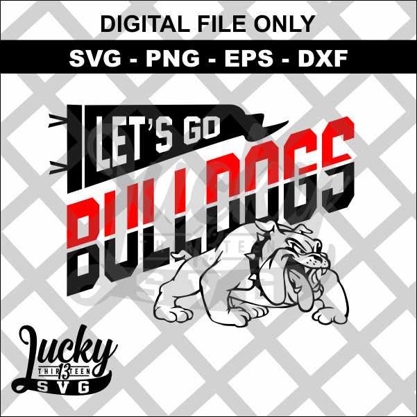 Lets Go Bulldogs Pennant SVG Digital Files - Etsy