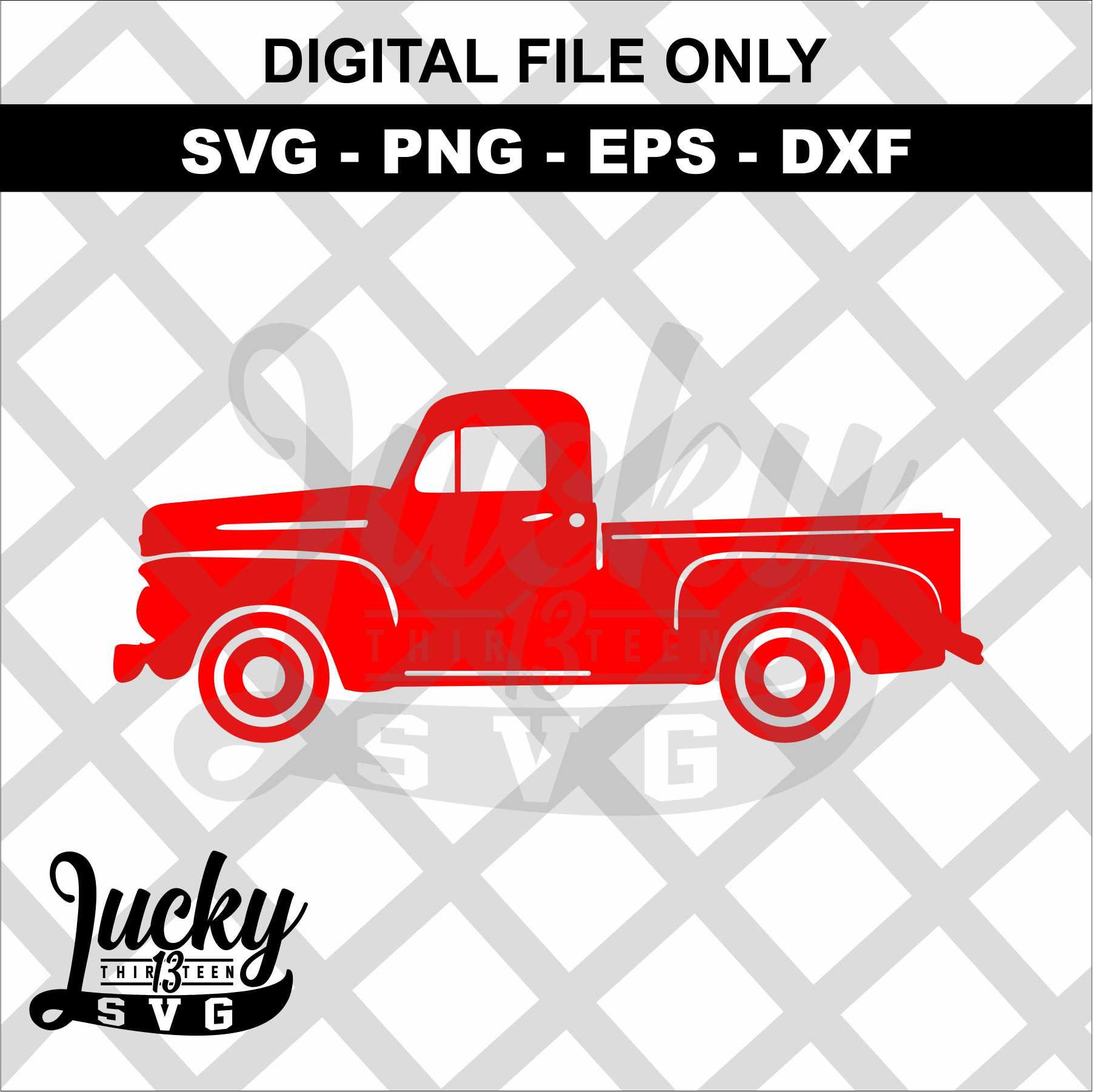 Red Farm Truck SVG Digital Files - Etsy