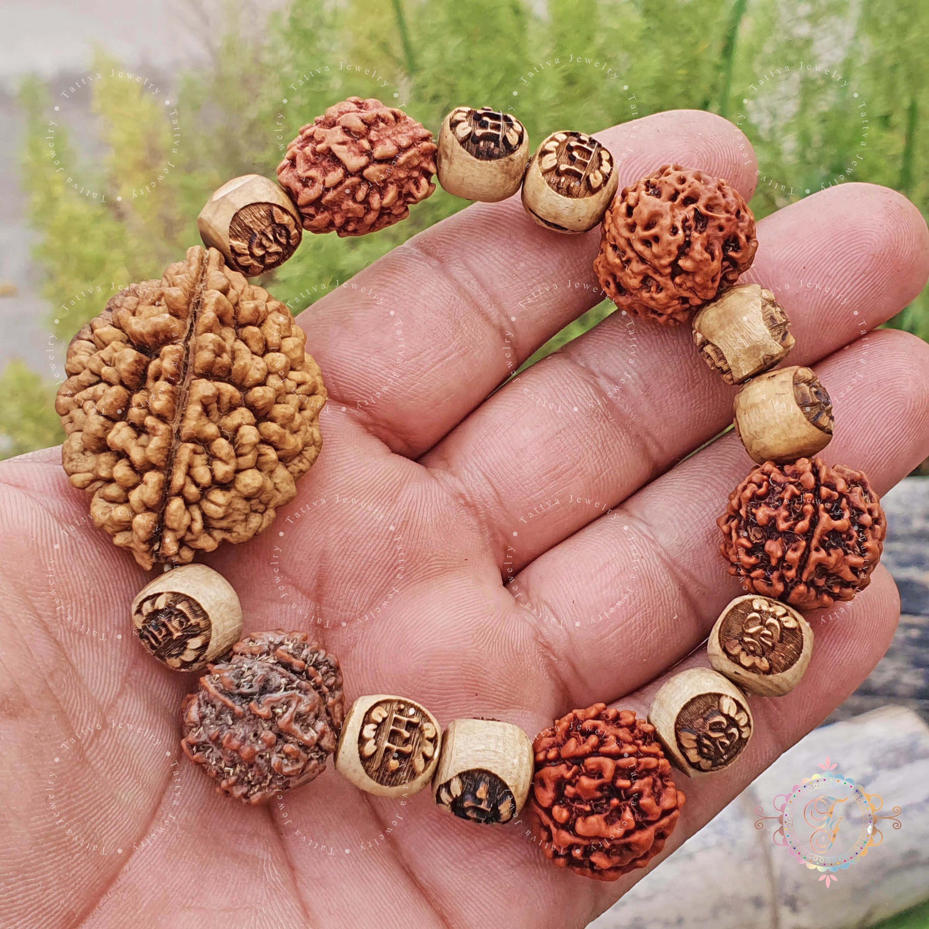 Om Namah Shivaya Rudraksha Tulsi Bracelet, Shiva Bracelet, Rudraksha ...